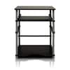 Furinno 24 in. Rectangular Black/Gray Computer Desk with Keyboard Tray ...