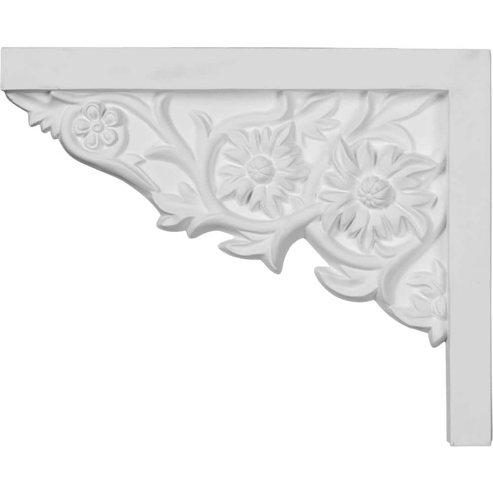 Ekena Millwork 9 in. x 5/8 in. x 7-1/4 in. Primed Polyurethane Floral ...