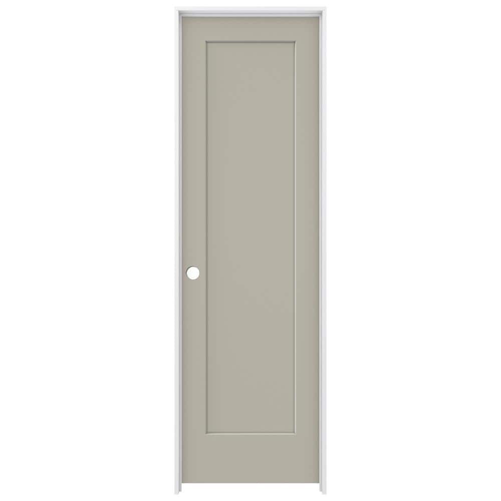 JELD-WEN 24 in. x 80 in. Madison Desert Sand Right-Hand Smooth Solid ...