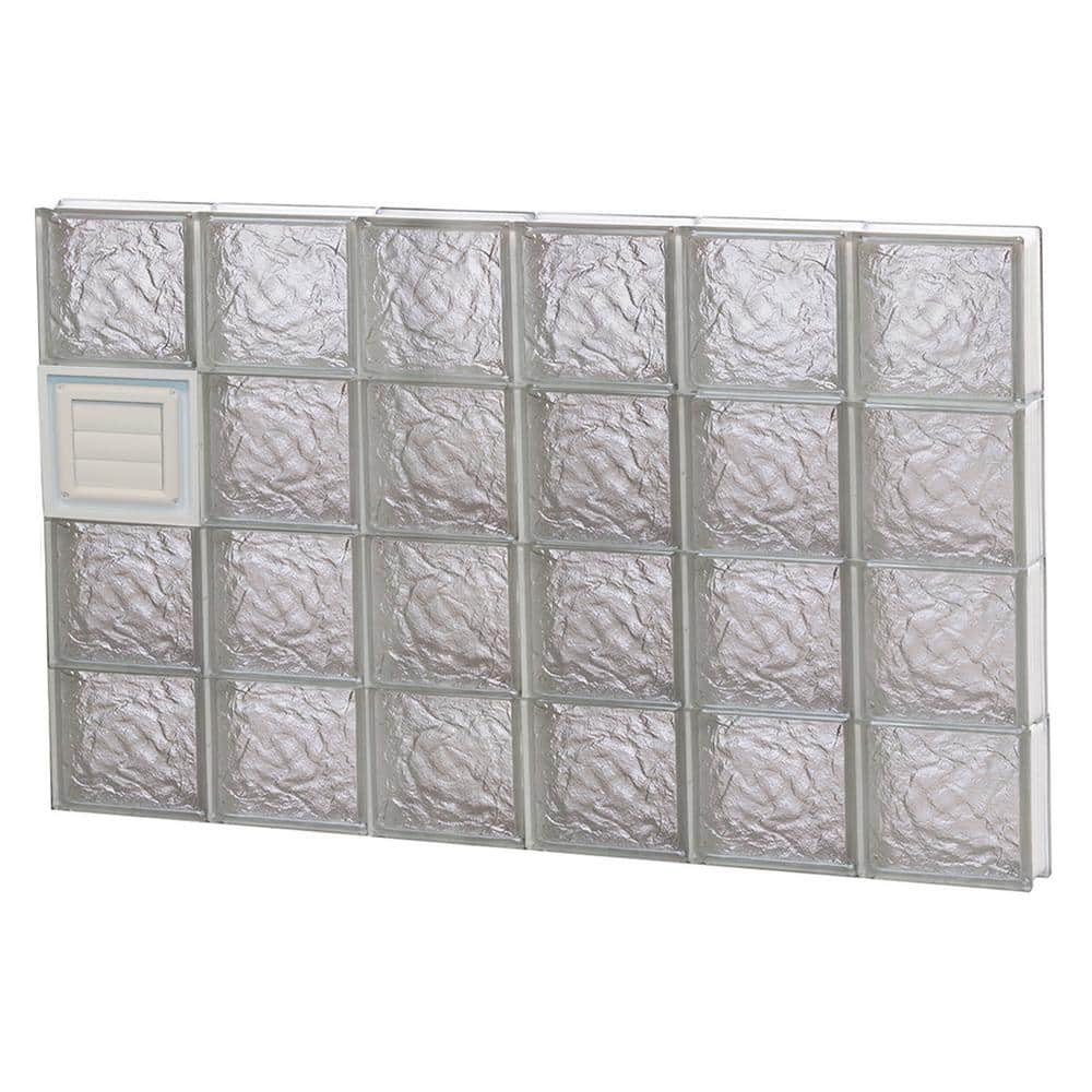 Clearly Secure 46.5 in. x 31 in. x 3.125 in. Frameless Ice Pattern ...