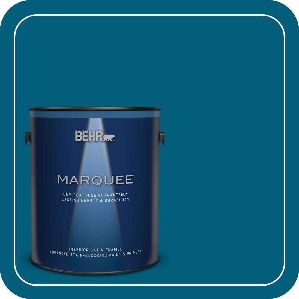 BEHR MARQUEE 1 gal. #MQ5-62 Blue Edge One-Coat Hide Satin Enamel ...
