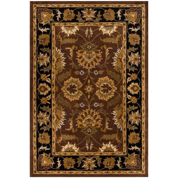 SAFAVIEH Classic Rust/Black 4 ft. x 6 ft. Border Area Rug CL239C-4 ...