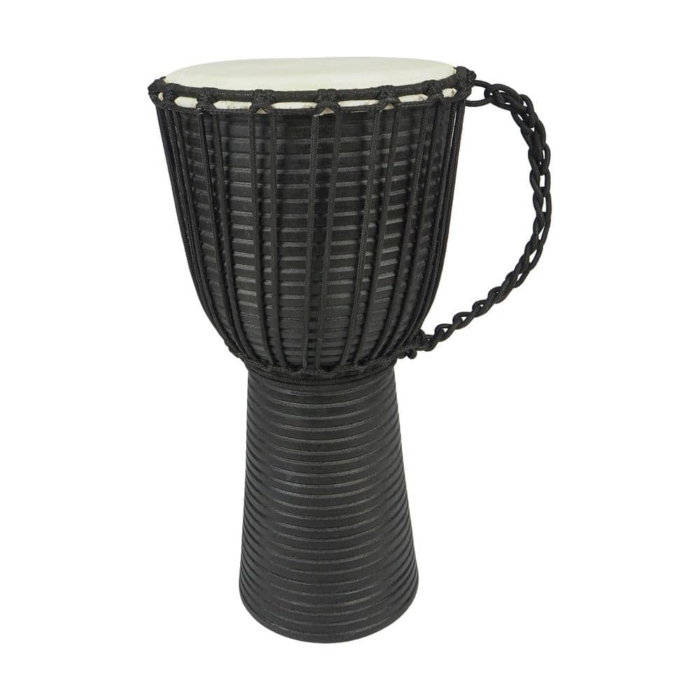 The Urban Port Black and Cream Handmade Wooden Djembe African Drum ...