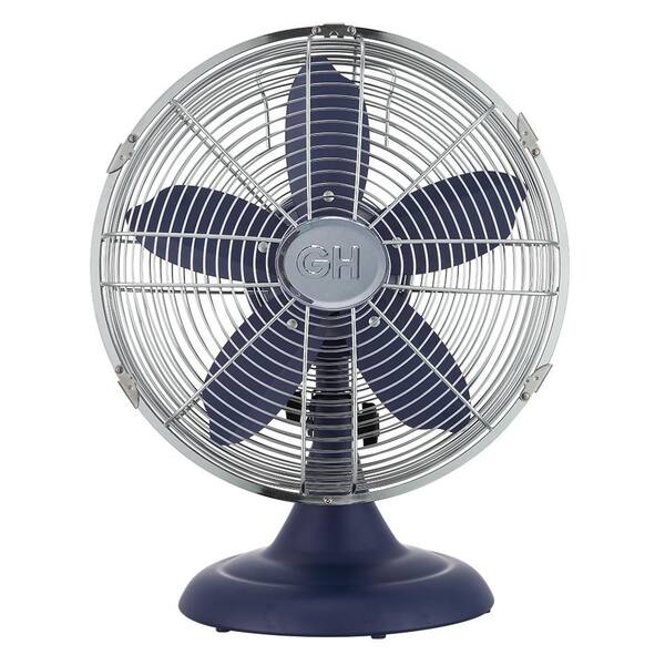Good Housekeeping Retro 12 in. All-Metal Table/Desk Fan with 3-Speed ...