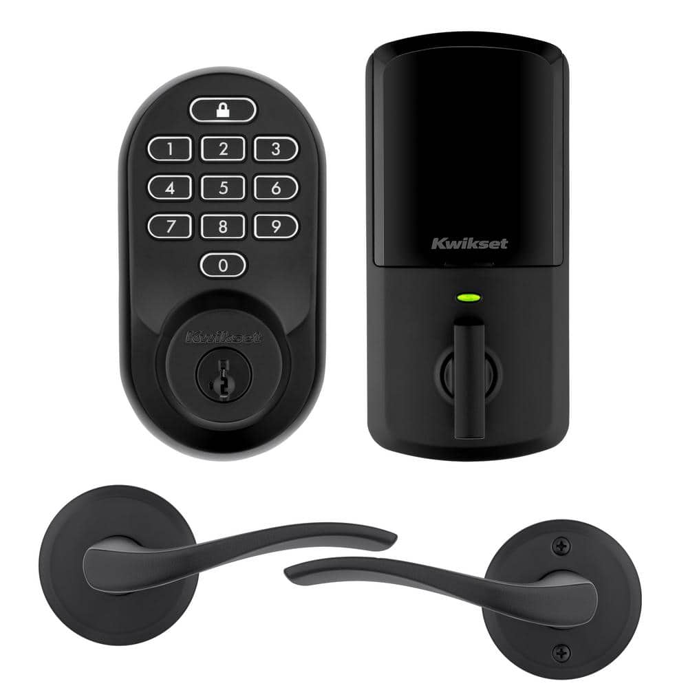 Kwikset HALO Matte Black Keypad Wi-Fi Electronic Smart Lock Deadbolt ...