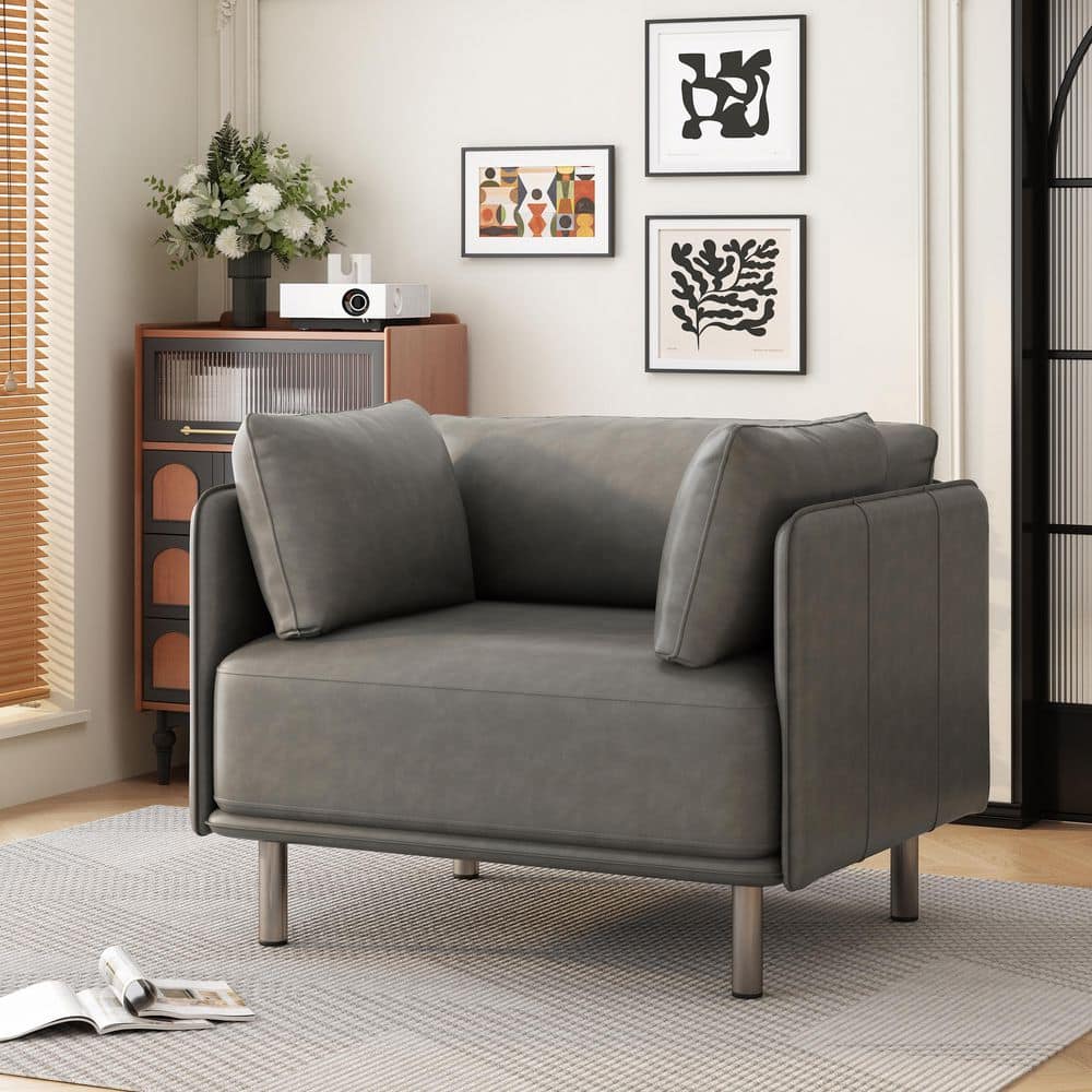 Reviews for CHRISTOPHER KNIGHT HOME Modern Dark Grey PU Leather ...