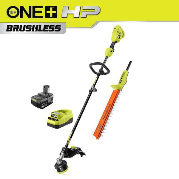 RYOBI ONE+ HP 18V Brushless 15 in. Attachment Capable String Trimmer ...
