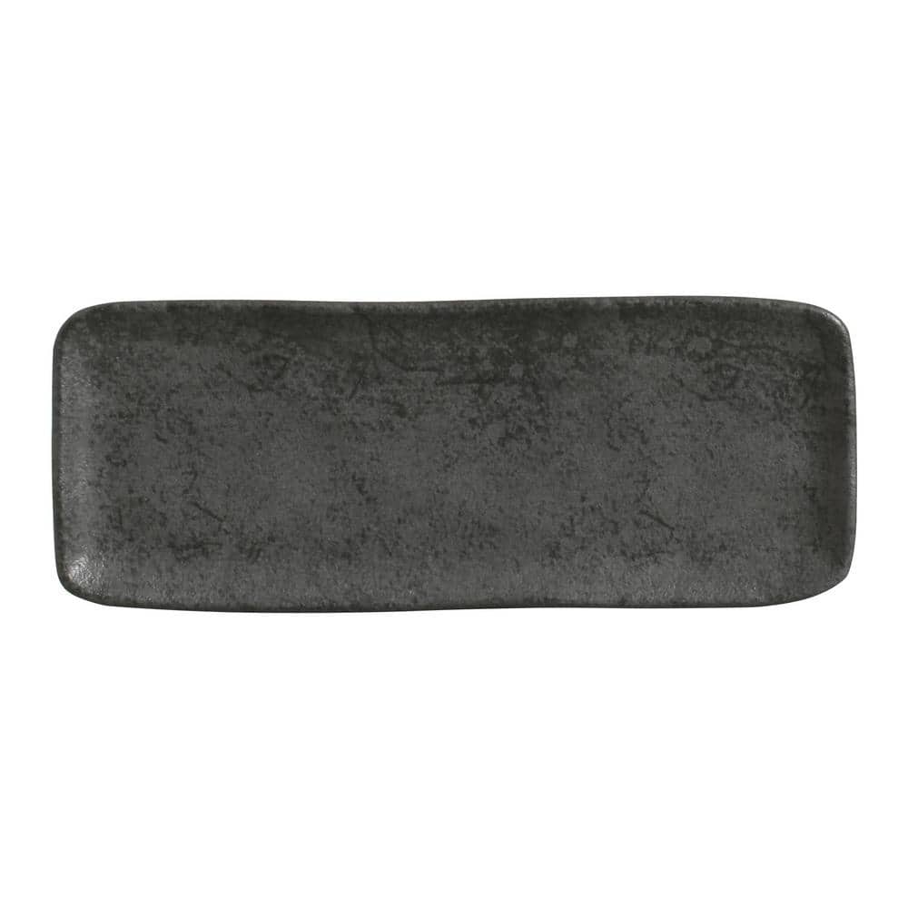 PORTO BRASIL 12.99 in. Chromium Gray Stoneware Rectangular Platter ...