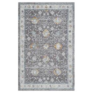 Classic Gray/Blue 2 ft. 6 in. x 8 ft. Traditional Bordered Indoor Area ...