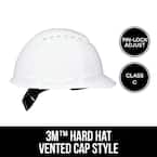 3M Vented White Hard Hat with PinLock Adjustment CHHWH1-V-12-DC - The ...