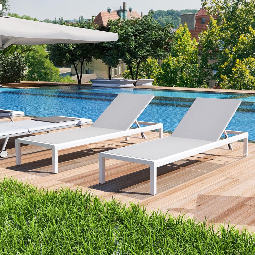 CHRISTOPHER KNIGHT HOME Cape Coral 2-Piece Light Grey Mesh and White ...