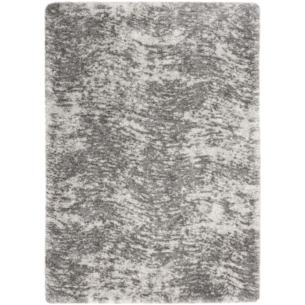 HomeRoots 7 ft. x 9 ft. Multi-Colored Abstract Shag Area Rug 2000551260 ...