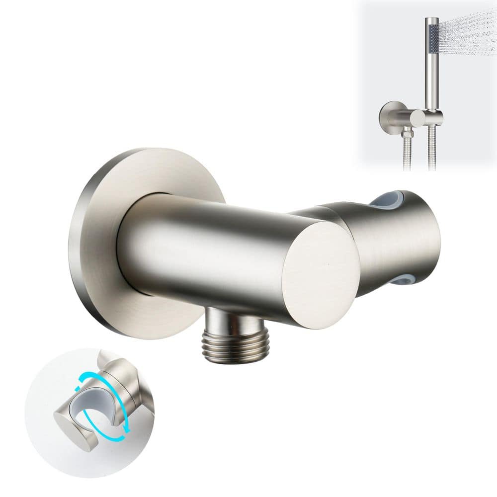 CASAINC Adjustable Round Wall-Mount Hand Shower Holder in Brushed ...