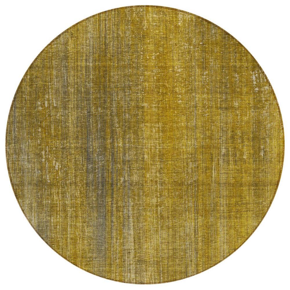 HomeRoots Chocolate 8 ft. Round Woven Striped Round Indoor/Outdoor Area ...