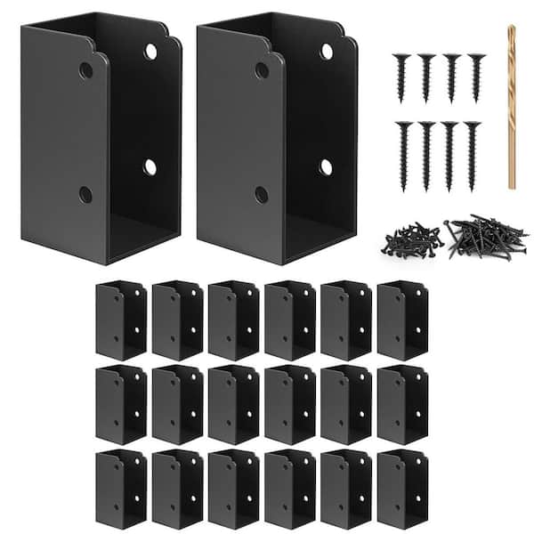 Afoxsos 20-Pack Steel Deck Railing Bracket Connectors for 2 x 4 Wood ...