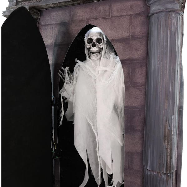 Haunted Hill Farm 6.7 ft. Life-Size Motion-Sensor Mausoleum Animatronic ...