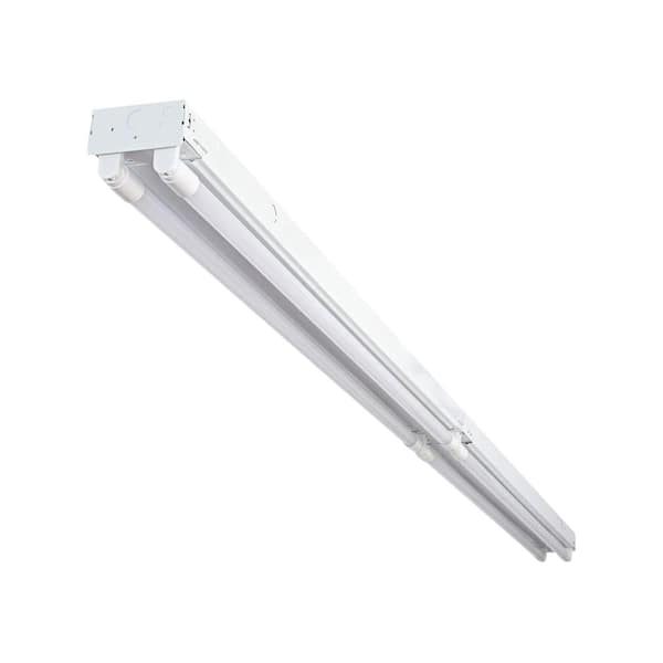 EnviroLite 8 ft. T8 LED White Strip Light Fixture with Battery Backup ...