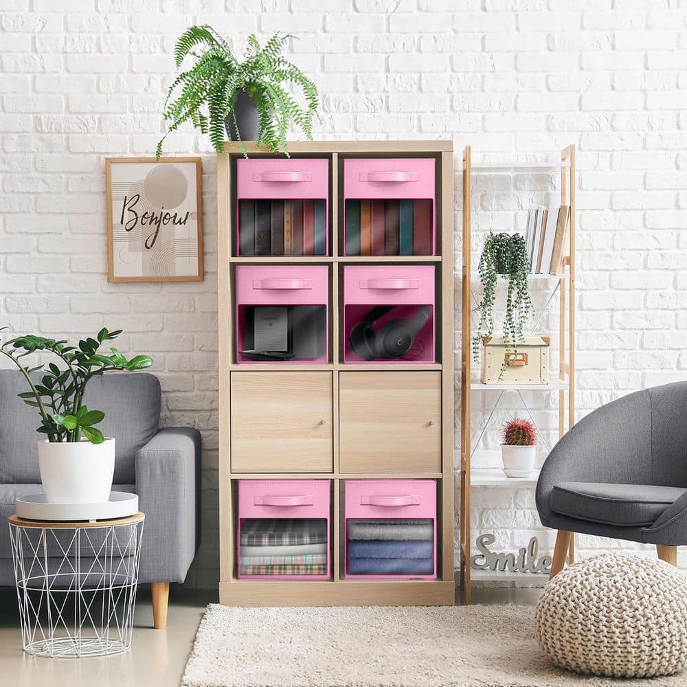 Sorbus Foldable Storage Cubes with Handles and Clear Window, Pastel ...