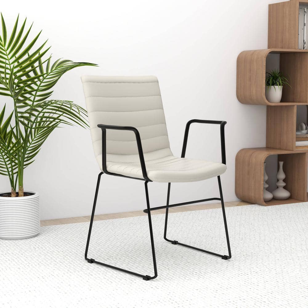 Leisuremod Ergonomic Office Chair Upholstered in Leather with 22.5 in ...