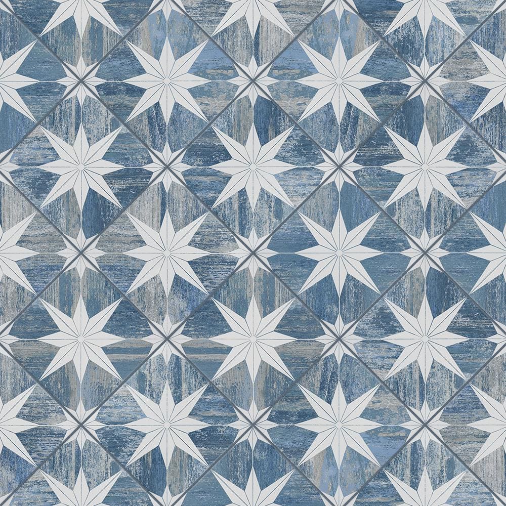 Merola Tile Cassis Stella Blue Day 9-3/4 in. x 9-3/4 in. Porcelain ...