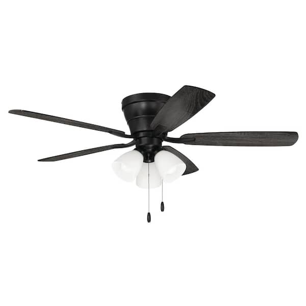 CRAFTMADE Wheeler 3-Light 52 in. Indoor Flat Black Finish Ceiling Fan ...