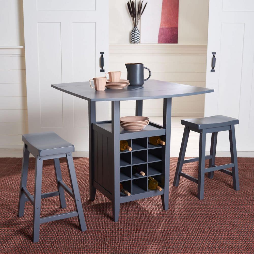 SAFAVIEH Casey 3-piece Gray Bar Table Set AMH8504C - The Home Depot