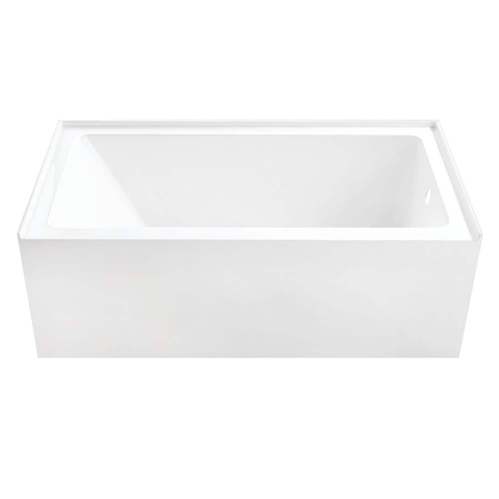Kingston Brass 60 in. 31 in. Soaking Bathtub with Right Drain in White ...