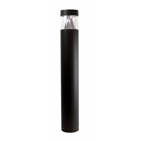 SOLUS Round 202BC Line-Voltage Black Aluminum 3000 Lumen Hardwired Bollard Light with Tunable ...