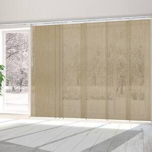 EMOH Wheat 110 in. - 153 in. W x 94 in. L Adjustable 7-Panel in Satin ...