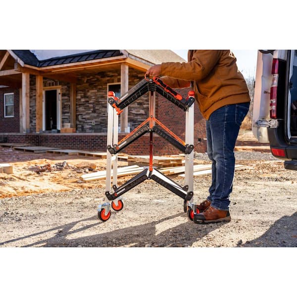 Crescent SITERUNNER 20 in. 3-Shelf Heavy Duty Folding Jobsite Cart with ...