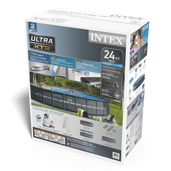 Intex Ultra XTR 24ft. Round 52 in. Deep Soft Sided Above Ground Pool ...