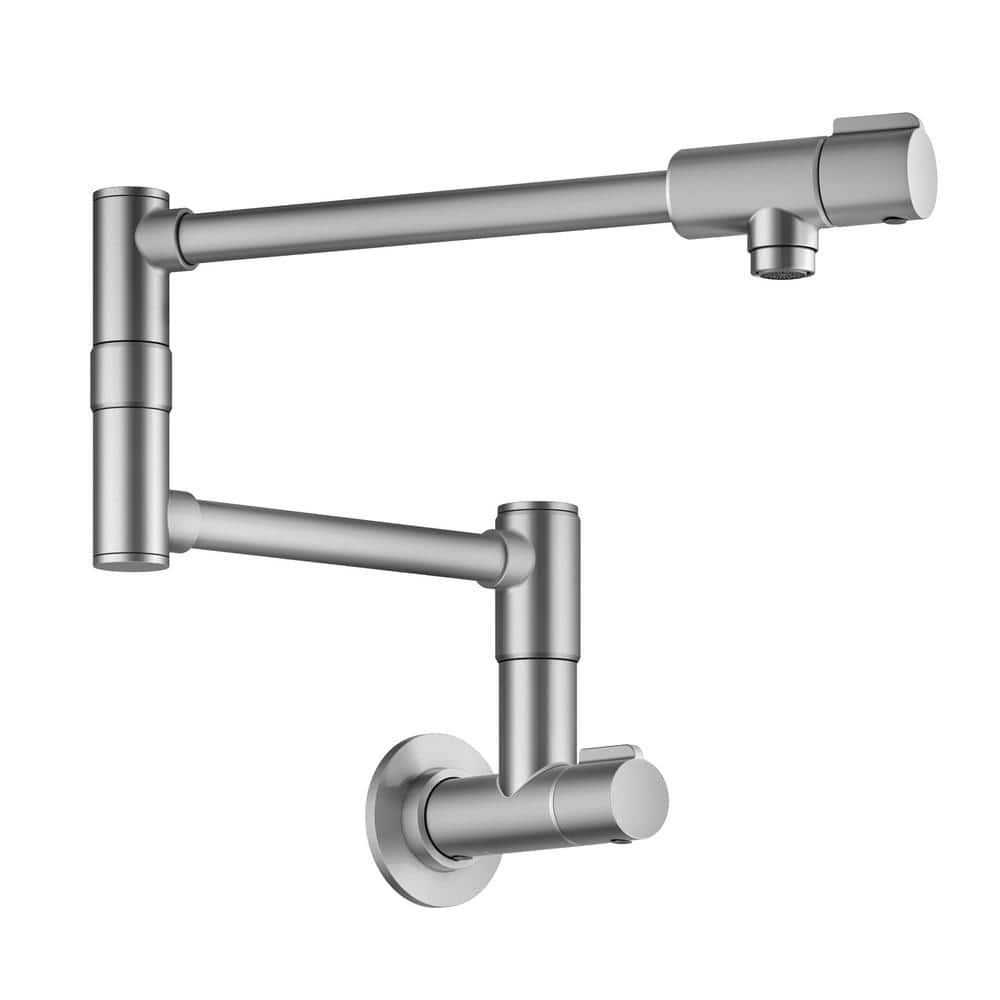 KRAUS Bolden 2 Handle Wall Mount Pot Filler Faucet with Retractable Arm ...