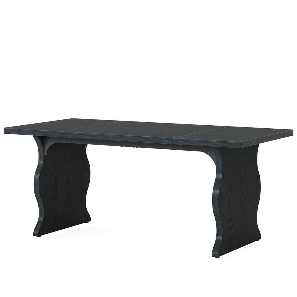 TRIBESIGNS WAY TO ORIGIN Halseey 63 in. Rectangular Black Wood Computer ...
