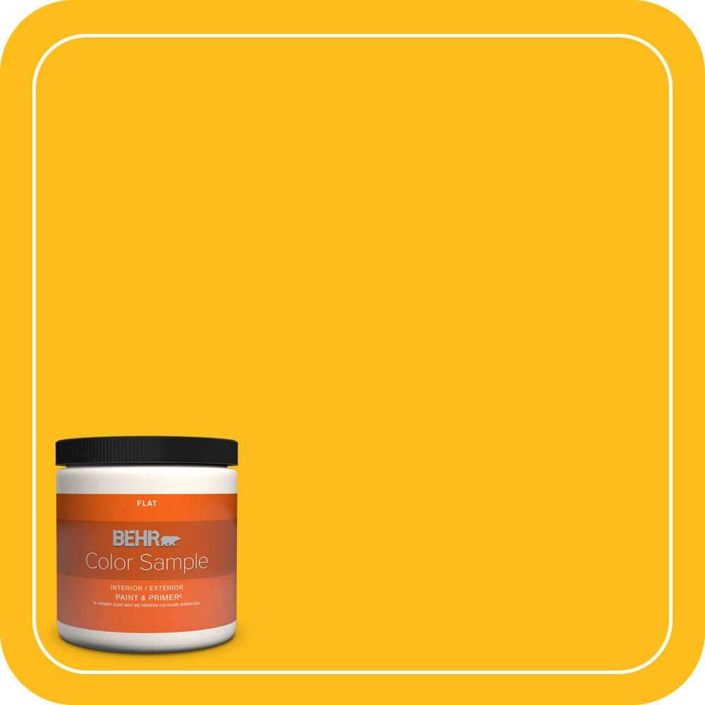 BEHR PREMIUM PLUS 8 oz. #P290-7 Laser Lemon Flat Interior/Exterior ...
