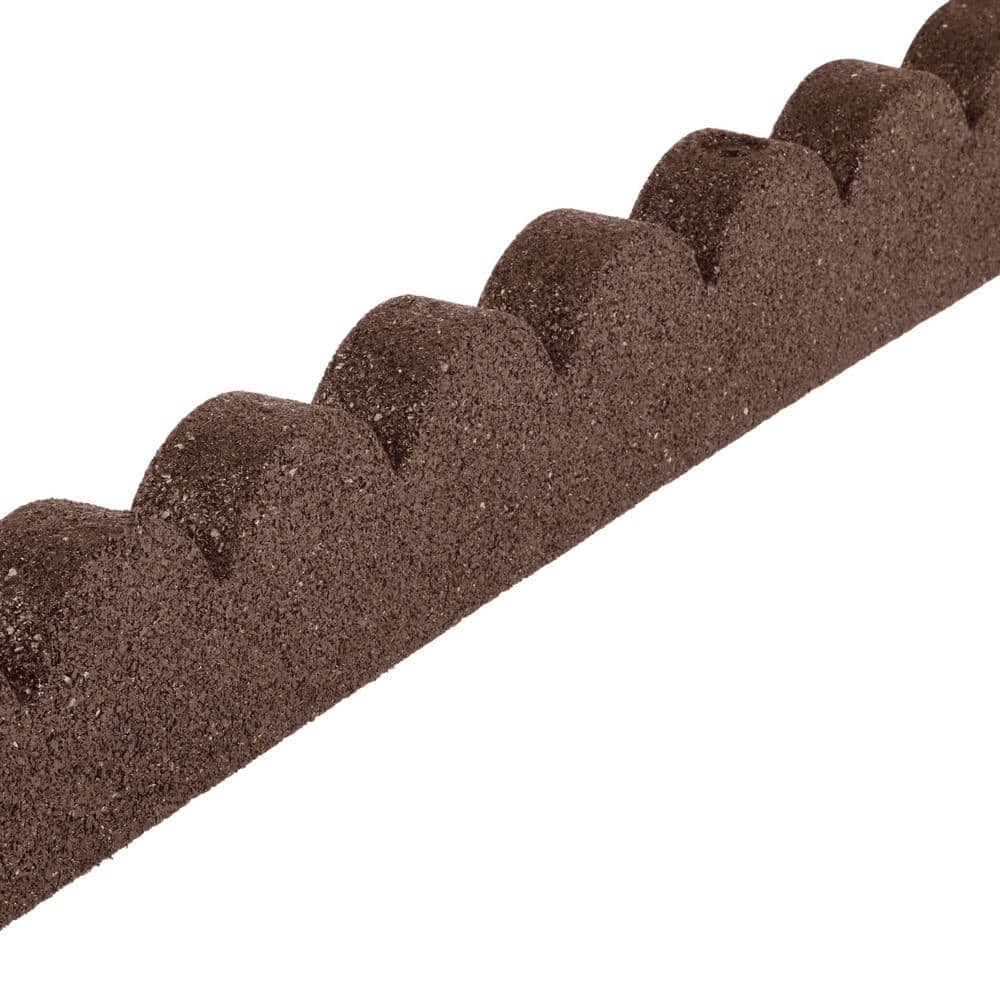 Vigoro 48 in. x 2 in. x 4 in. Brown SmartLoc Scallop Rubber Landscape ...