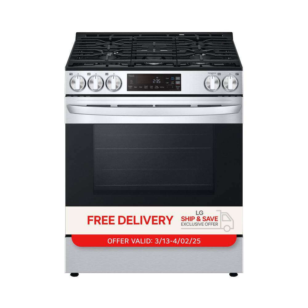 LG 30 in. Slide-In Gas Range with 5-Elements in Stainless Steel ...