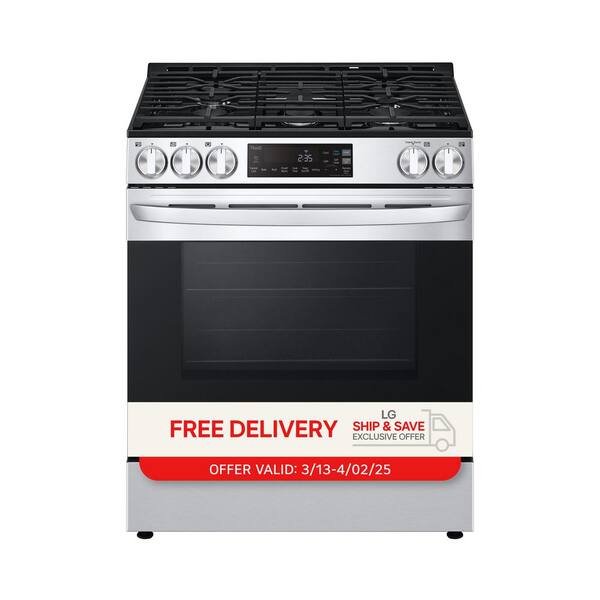 LG 30 in. Slide-In Gas Range with 5-Elements in Stainless Steel ...