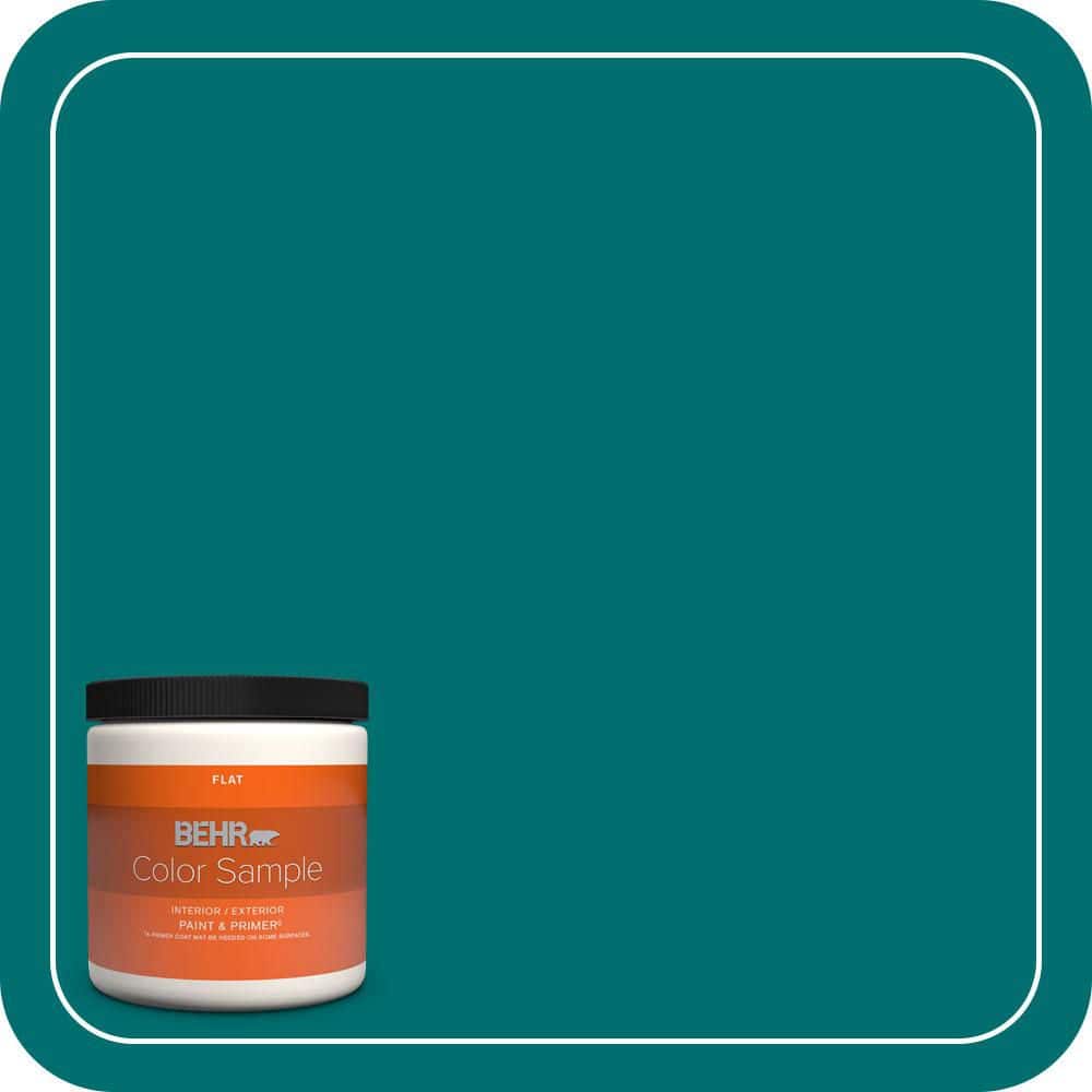 BEHR PREMIUM PLUS 8 oz. #P460-7 Caribbean Current Flat Interior ...