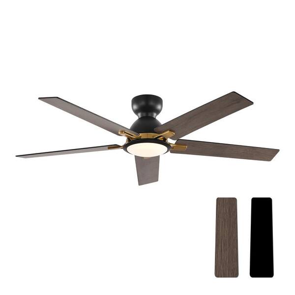 Airsurfer Attis 52 in. Integrated LED Indoor Black DC Motor Ceiling Fan ...
