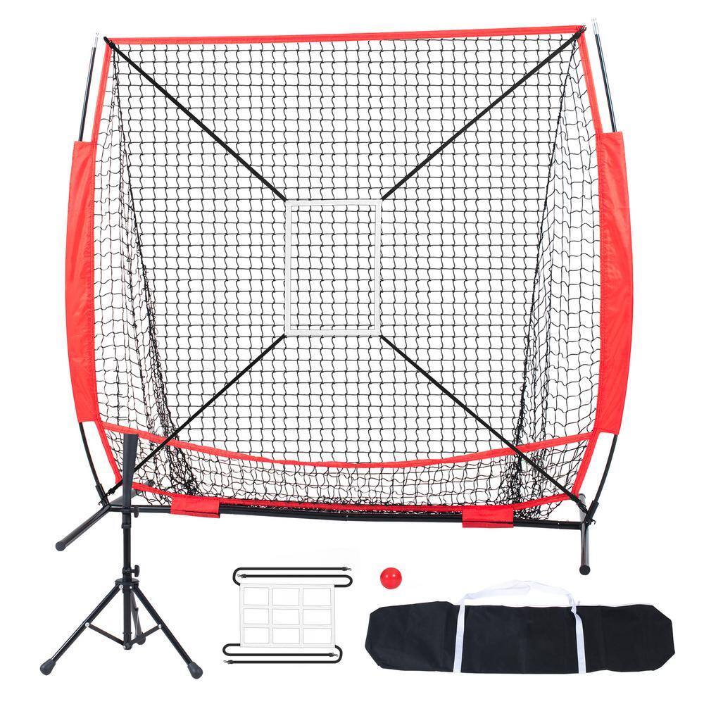 SKYSHALO 5 x 5 ft. Baseball Softball Practice Net, Portable Baseball ...