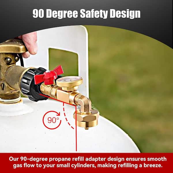 Lukvuzo Propane Refill Elbow Adapter with Tank Gauge and Valve Control ...
