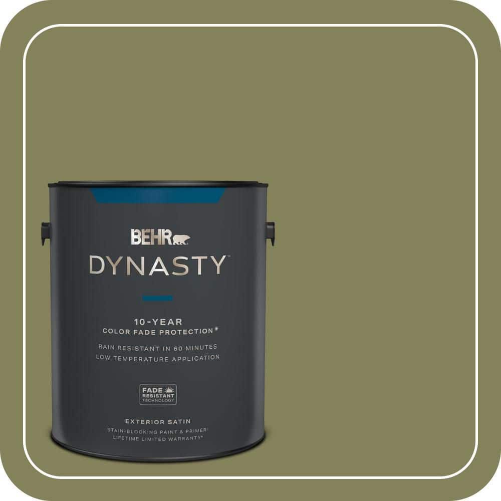 BEHR DYNASTY 1 gal. #PMD-47 Martini Olive Satin Enamel Exterior Stain ...