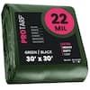 PROTARP 30 ft. x 30 ft. Green/Black 22 Mil Heavy Duty Polyethylene Tarp ...