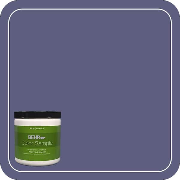 BEHR PREMIUM PLUS 8 oz. #M550-7 Strong Iris Semi-Gloss Interior ...