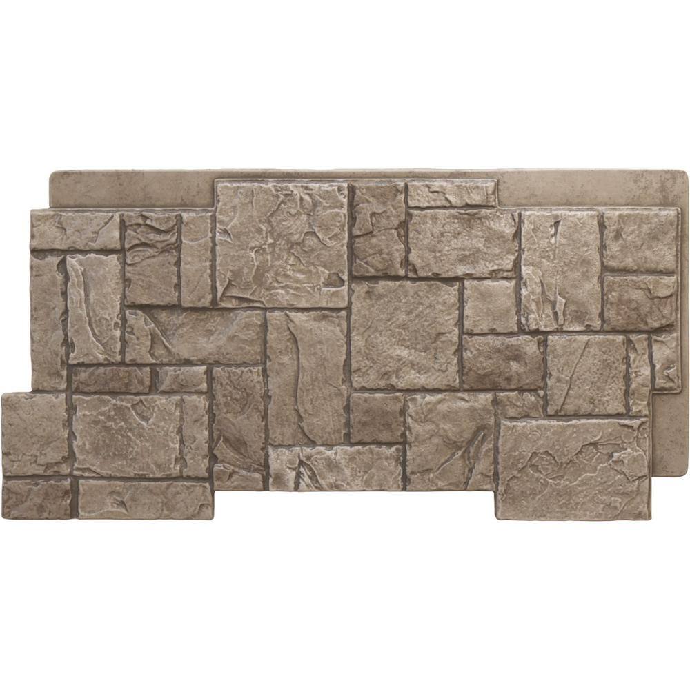 Ekena Millwork Castle Rock 49 in. x 1 1/4 in. Soft Ash Stacked Stone ...