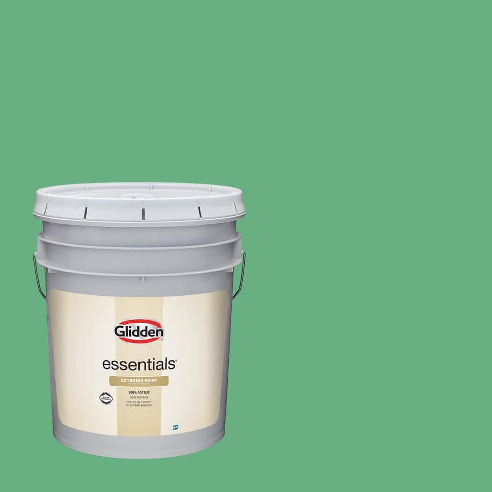 Glidden Essentials 5 gal. PPG1226-5 Garden Mint Flat Exterior Paint ...