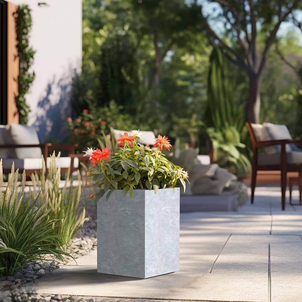 Sapcrete Modern 16 in. High Large Tall Elongated Square Soft Slate ...