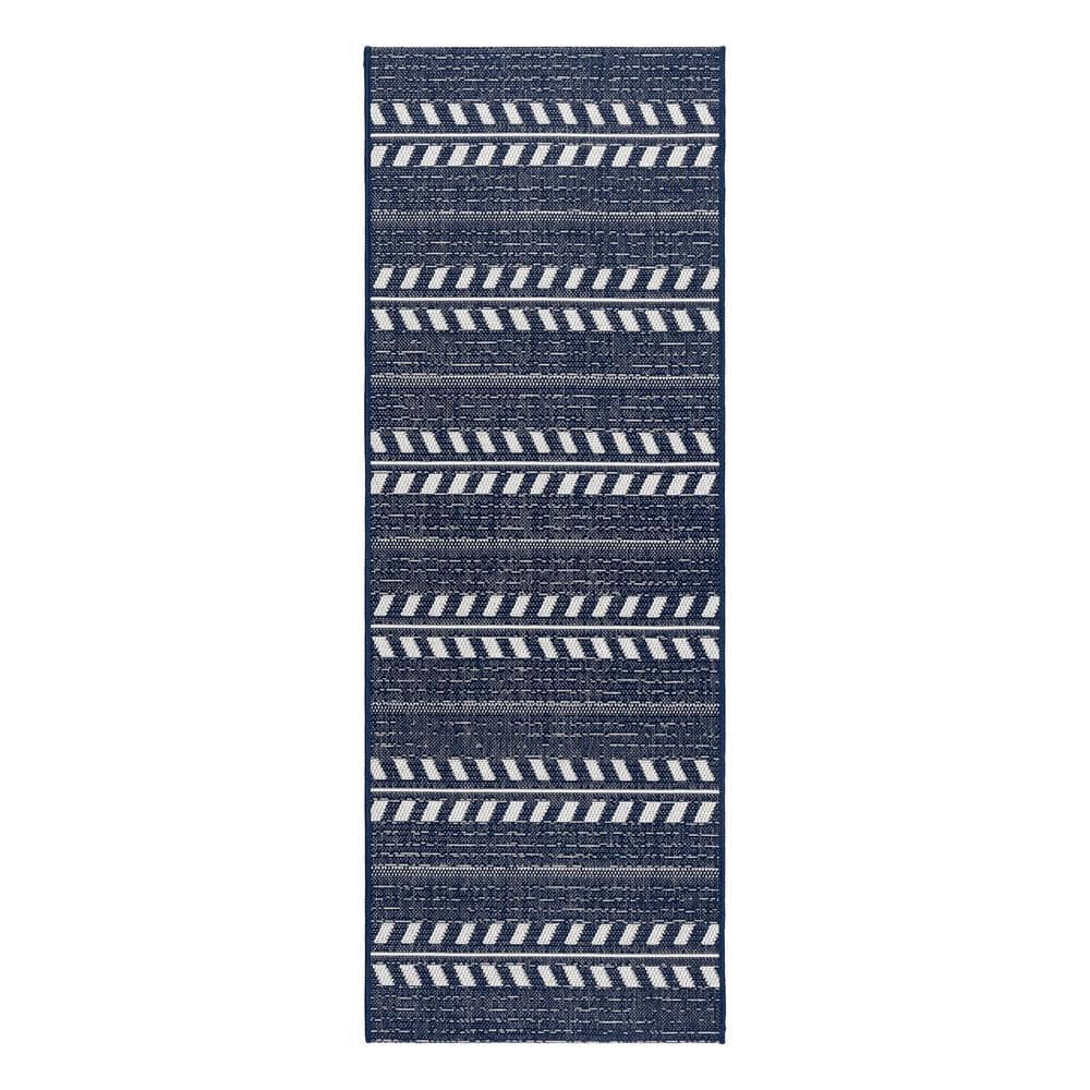 Gertmenian Paseo Moran Stripe Navy/White 2 ft. x 6 ft. Striped Indoor ...