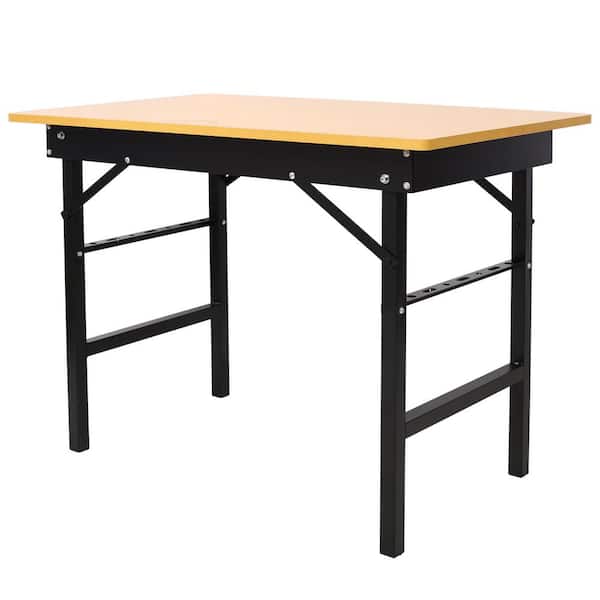 39 in. Portable Folding Work Table with Measuring Tape and Angle Finder ...