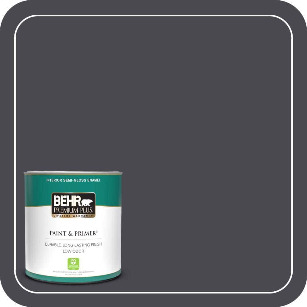 BEHR PREMIUM PLUS 1 qt. #N560-7 Limo-Scene Semi-Gloss Enamel Low Odor ...